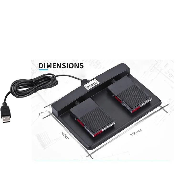 Gaming Foot Pedal, F-1D800-2 USB Foot Switch | Customizable One-Key ...